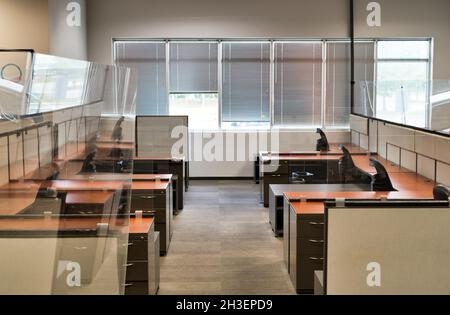 Cubicles inside an office space Stock Photo - Alamy
