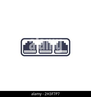 ethernet ports, rj45 lan sockets vector Stock Vector Image & Art - Alamy