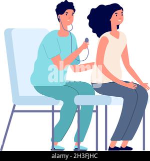 Pediatric check up isolated concept vector illustration set. Head to ...