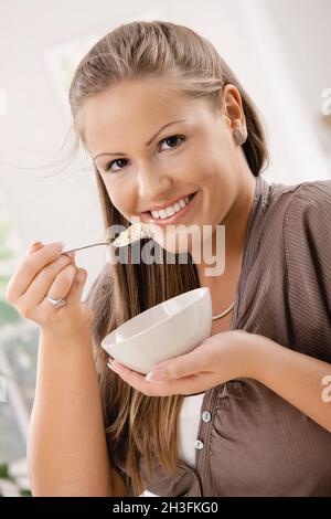 Full body photo of young pretty lady standing eyewear wear casual ...