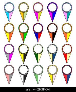 Pin map icon. Map pointer. Map markers Stock Photo - Alamy