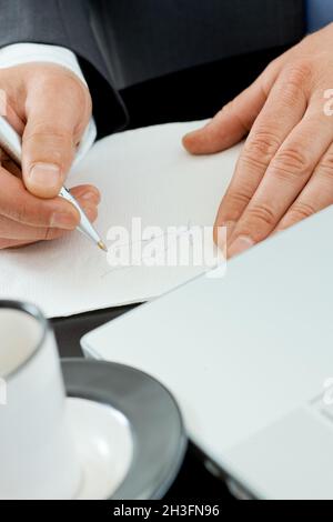 Businesspeople Writing On Blank White Board With Markers Stock Photo ...