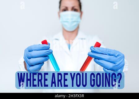 Text sign showing Where Are You Going question. Conceptual photo asking ...