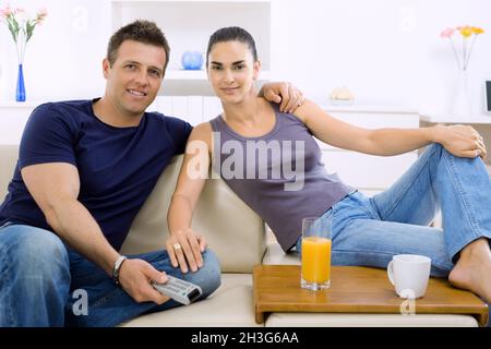 Photo of resting couple hug wear hat jacket scarf walk in new year ...