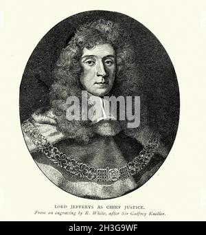 Portrait of George Jeffreys, 1st Baron Jeffreys as Chief Justice, AKA ...