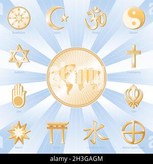 Blue Islam icon Stock Photo - Alamy