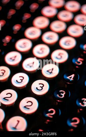 Close-up of an old adding machine and number keys Stock Photo - Alamy