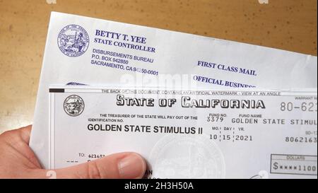October 5, 2021: A Golden State Stimulus II direct deposit of $600 in a ...