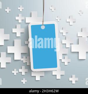 White Plus Symbols With Price Sticker Stock Photo - Alamy