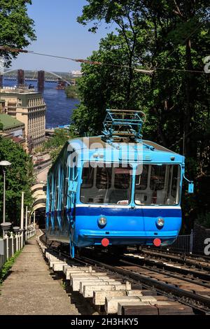 Funicular trains moving on the hill Stock Photo - Alamy