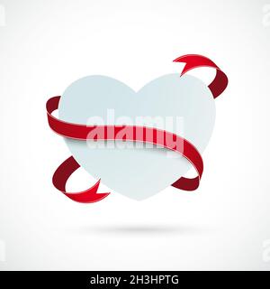 White flag and red heart Stock Photo - Alamy