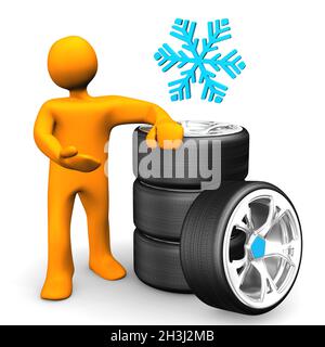 Manikin Car Wheels Attention Stock Photo - Alamy