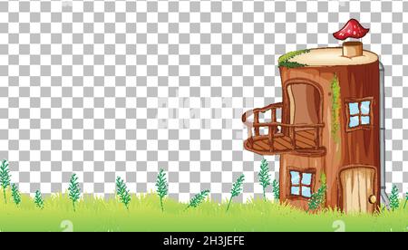 Fantasy timber house on transparent background illustration Stock ...