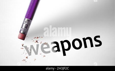 Eraser deleting the concept Nuclear Weapons Stock Photo - Alamy