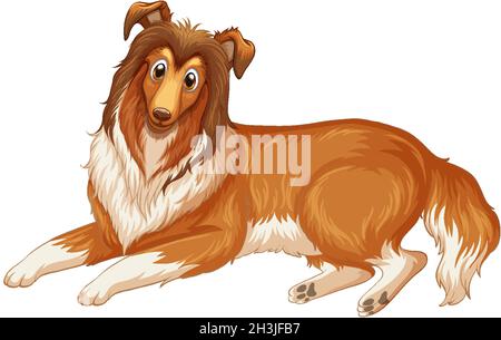 Cute cartoon rough collie dog face with party hat vector clipart ...
