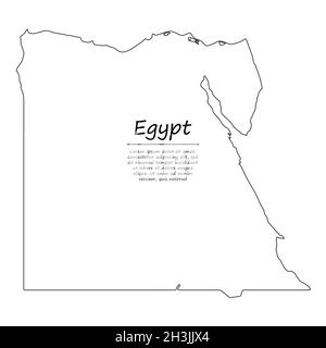 Egypt map in black. Simple illustration of Egypt map vector isolated on ...