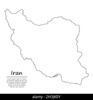 Iran map hand drawn sketch. Vector concept illustration flag, childrens ...