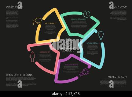 Multipurpose infographic template made of thick line color polygons ...
