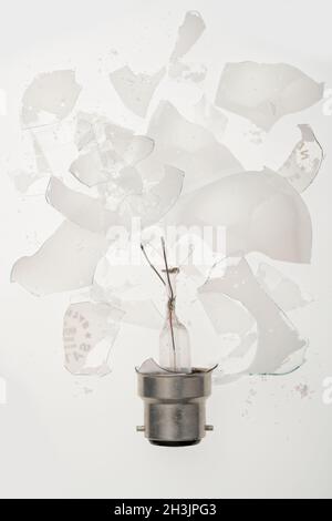 Broken incandescent lightbulb Stock Photo - Alamy