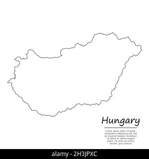 Hand Drawn Doodle Map Of Hungary. Vector Illustration Stock Vector ...