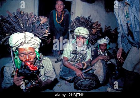 Nepal, Rukum area, Kham Magar ethnic group shaman Stock Photo - Alamy