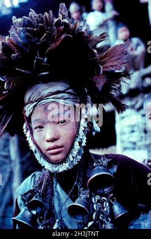 Nepal, Rukum area, Kham Magar ethnic group shaman Stock Photo - Alamy