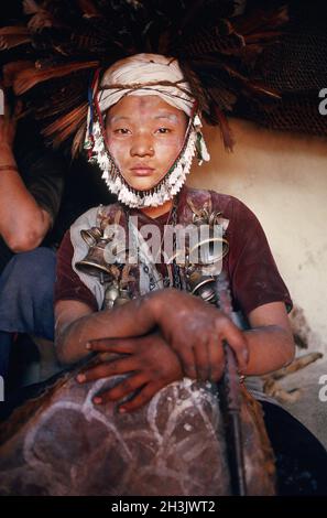 Nepal, Rukum area, Kham Magar ethnic group shaman Stock Photo - Alamy