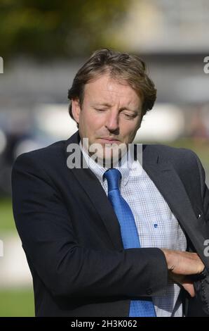 Derek Thomas MP (Conservative: St Ives) on College Green, Westminster ...
