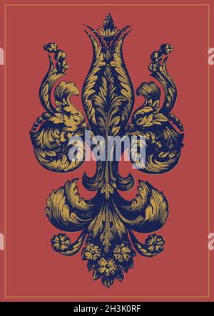 Florence, coat of arms with lily symbol, Italy, vector illustration ...