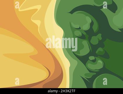 Poster with desert and forest. Placard design in flat style Stock ...