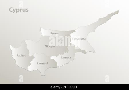 Cyprus political map of administrative divisions Stock Vector Image ...
