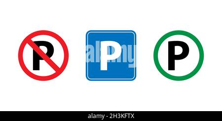 Parking sign icon set simple design Stock Vector Image & Art - Alamy