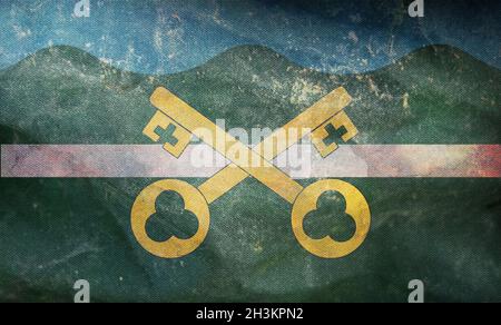 Top view of flag of Petersfield town . flag of united kingdom of great ...