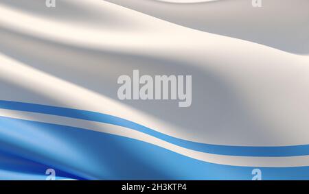 The flag of the Altai Republic. High resolution close-up 3D ...