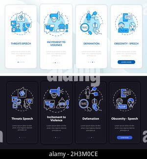 Unprotected speech types onboarding mobile app page screen Stock Vector ...