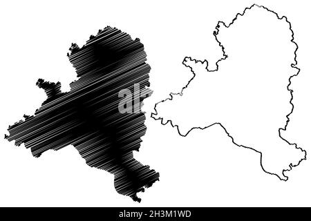 Raebareli district (Uttar Pradesh State, Republic of India) map vector ...