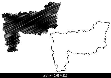 Purnia district (Bihar State, division, Republic of India) map vector ...