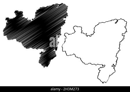 Purulia district (West Bengal State, Republic of India) map vector ...