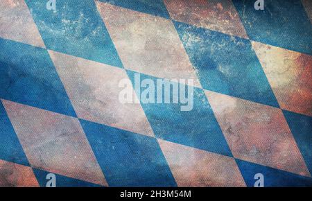 Top view of flag of Bavaria lozengy . Federal Republic of Germany. no ...