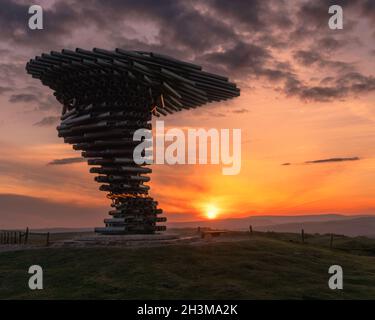 The Singing Ringing Tree at Crown Point in Burnley,Lancashire,Uk. It is ...