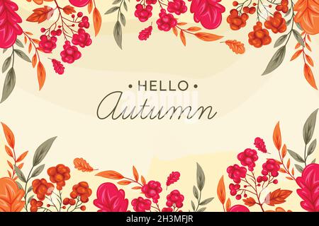hand drawn autumn wallpaper vector design illustration Stock Vector ...