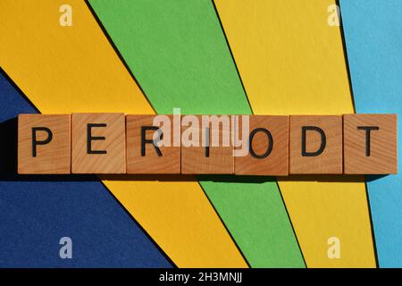 Time to period 3 symbol. Concept word Period 1 2 3 on wooden block ...
