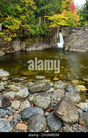 Rocky Falls and Indian Pass Brook in autumn, Essex County ...