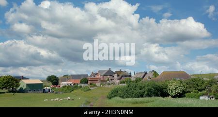 Village of Norderhafen on Nordstrand,North Sea,North Frisia,Germany ...
