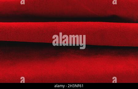 Red suede as a background material for designers. Red velvet background ...