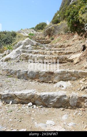 Stairs at the Preveli beach in Crete Stock Photo - Alamy