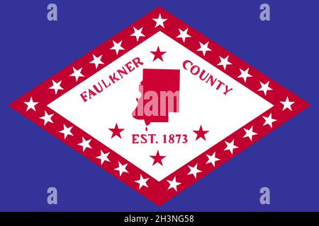 Old flag of Faulkner, county of the state of Arkansas, United States ...