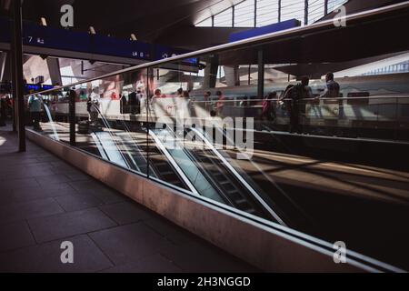 Vienna, Austria - July 28, 2018: Interior amazing Hauptbahnhof train ...