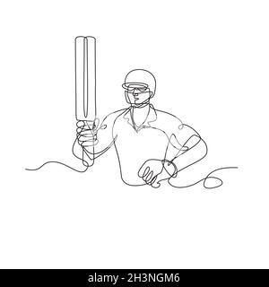 Batsman - Line illustration for Cricket Batsman Stock Photo - Alamy