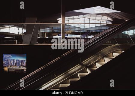 Vienna, Austria - July 28, 2018: Interior amazing Hauptbahnhof train ...